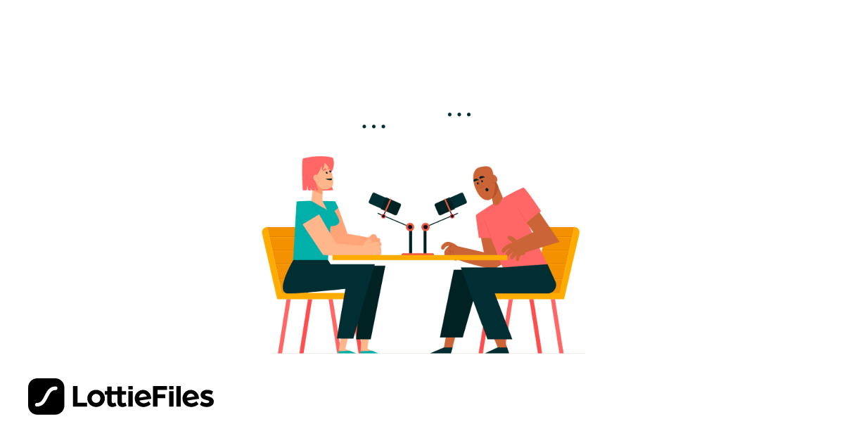 Free Man and woman creating podcast Animation by Abdul Latif | LottieFiles