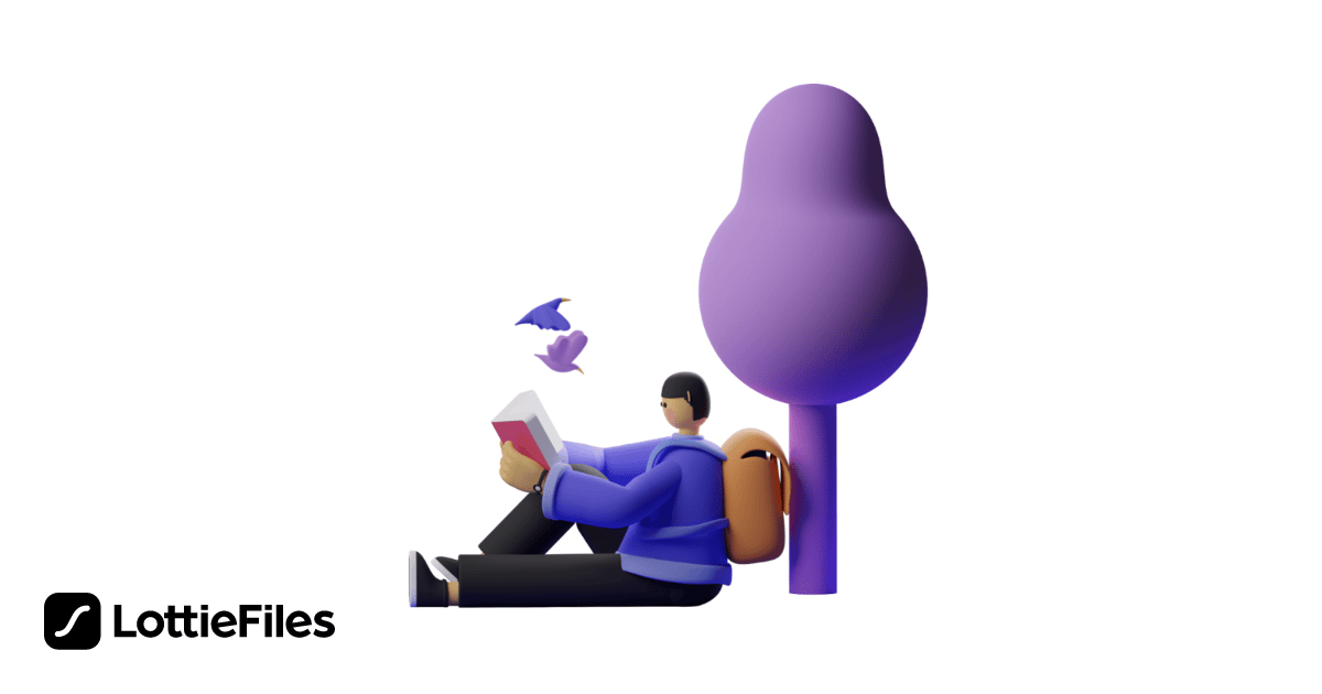 Free Reading 3D Animation by Ori Cohen | LottieFiles