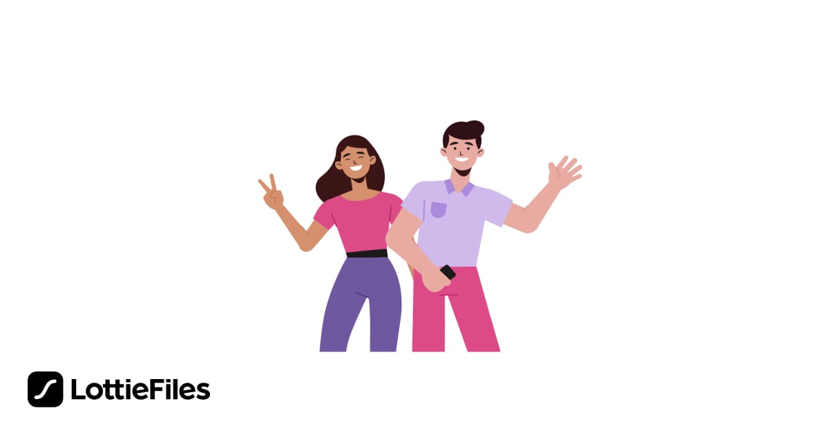 Free Man and Woman say Hi ! Animation by Mikhail Voloshin | LottieFiles