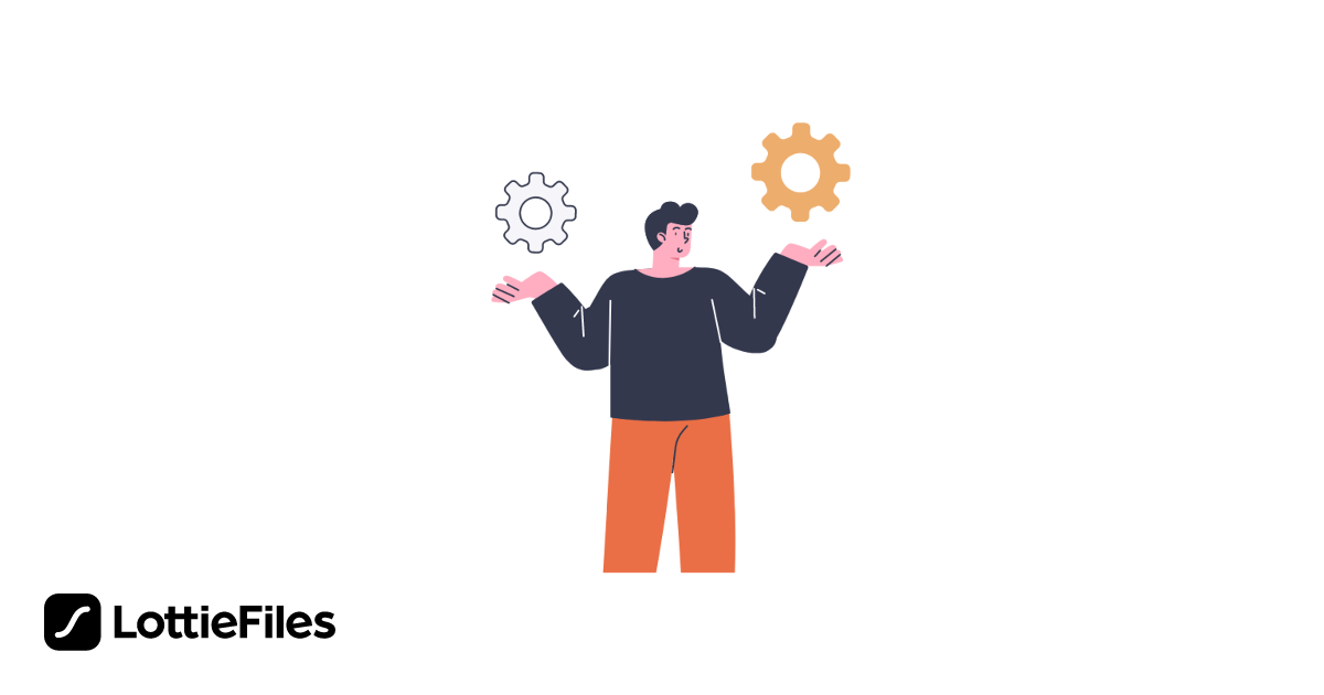 Free Settings Character Gear Animation by Jakob Winterholler | LottieFiles