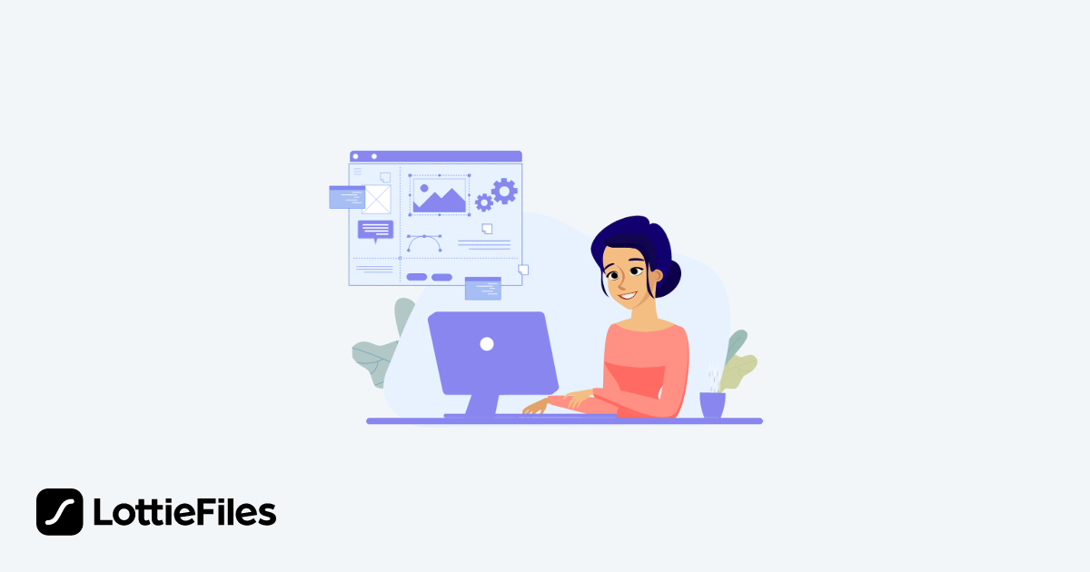 Free Woman on Computer Animation by Prerna | LottieFiles