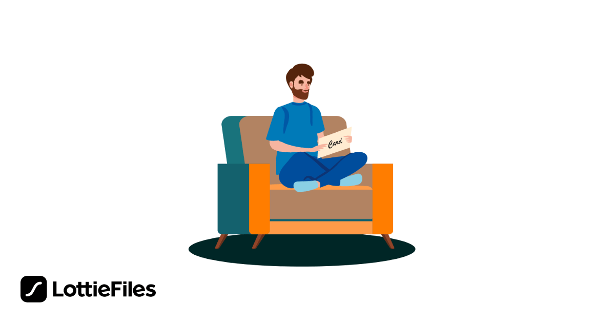 Free Man reading a card Lottie JSON animation Animation by Tinymotion ...