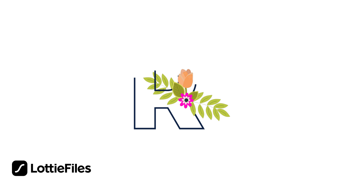 Free R Flower alphabet Lottie JSON animation Animation by TinyAnimation ...