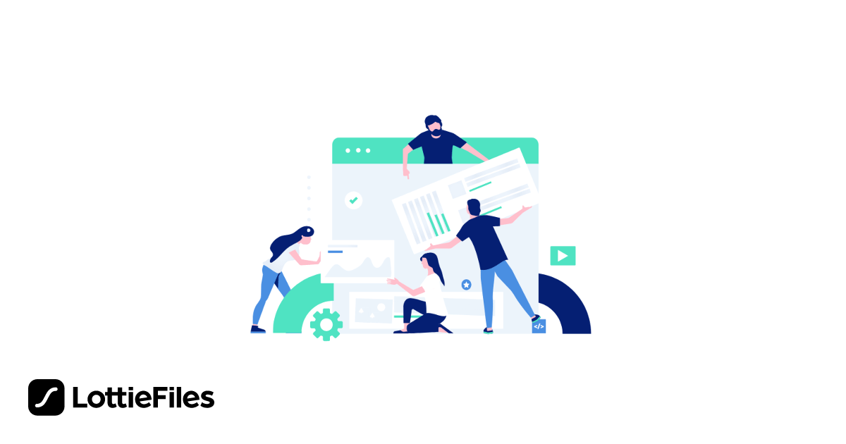 Free Teamwork green/blue Animation by Naomi Beekhuizen | LottieFiles