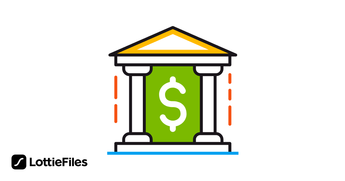 Free animated bank icon Animation by Saddam Hussain | LottieFiles