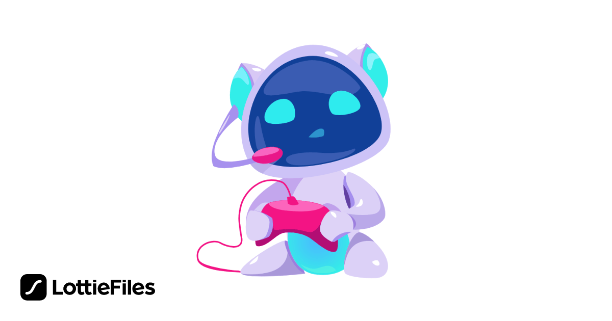 Free Robot playing computer Animation by Mikhail Voloshin | LottieFiles