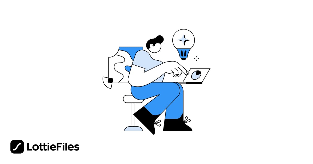 Free Man work from home with laptops Animation by Abdul Latif | LottieFiles