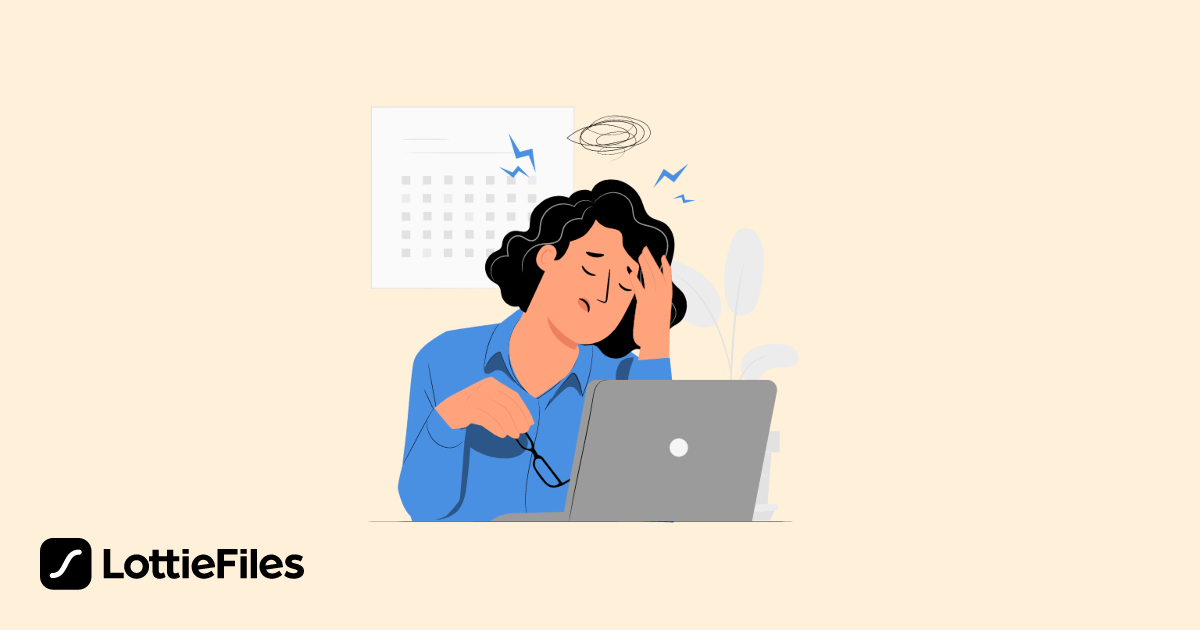 Free Stressed Woman at work Animation by DCE | LottieFiles