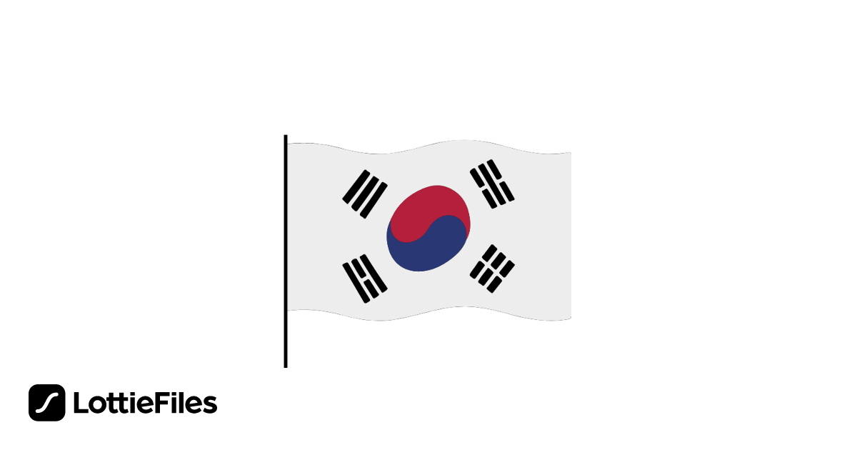 Free South korea flag Lottie JSON animation Animation by TinyAnimation | LottieFiles
