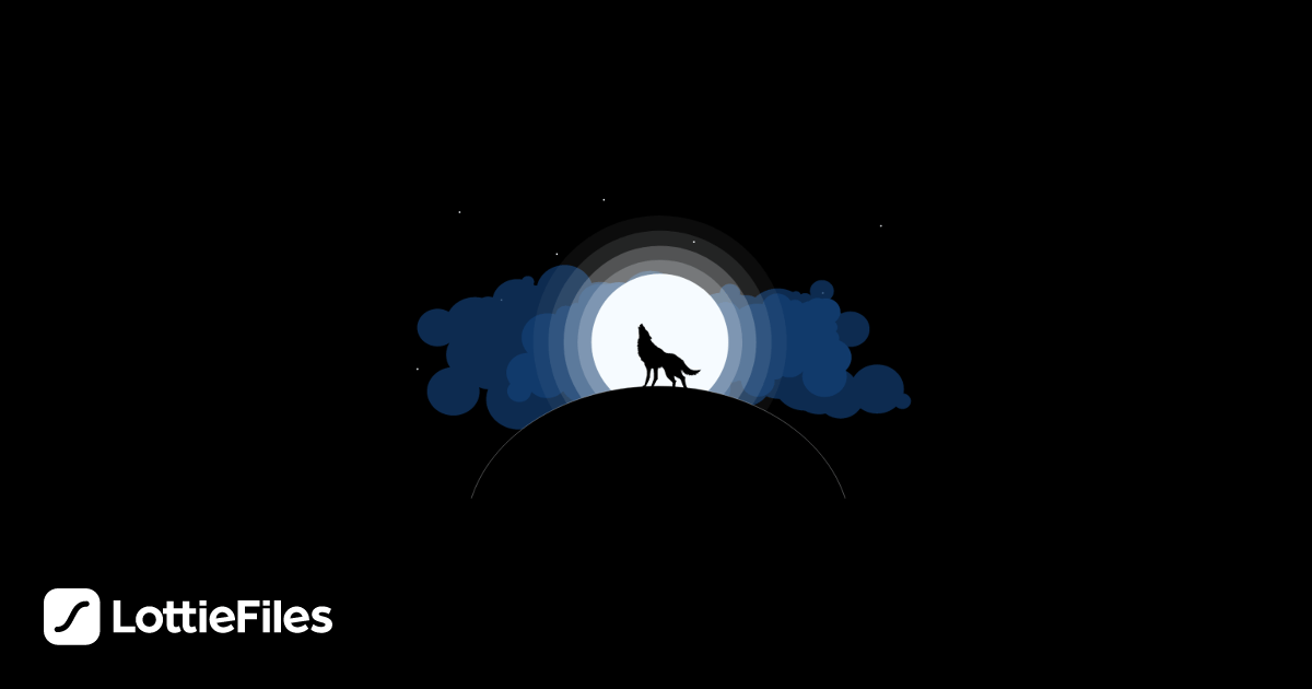 Free Wolf and moon Animation by Valery Sysoev | LottieFiles