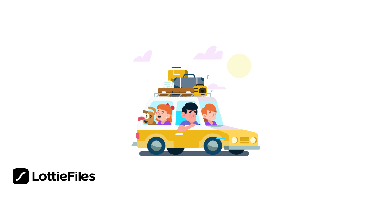Free Tourists by car Animation by Mikhail Voloshin | LottieFiles