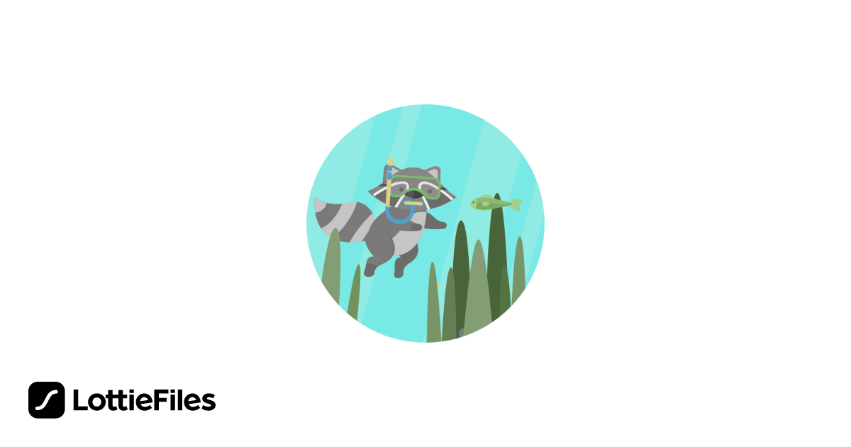 Free Summer Camp Animations - Raccoon Snorkel Animation by Bradley ...