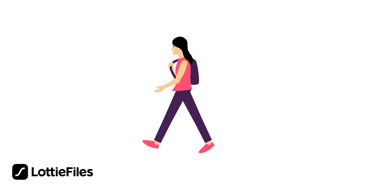 Free School Girl Walk Animation by Riju Shah | LottieFiles