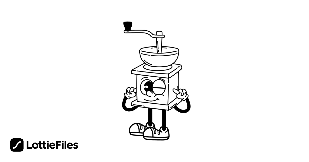 Free Retro Character Coffee Grinder Animation by Abdul Latif | LottieFiles