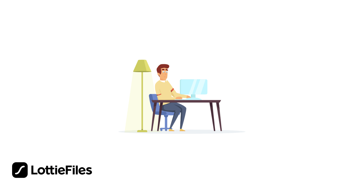 Free Man working on computer Animation by Zedex Studio | LottieFiles