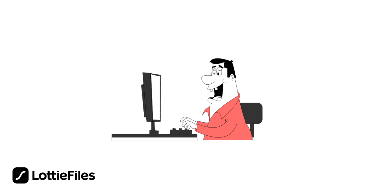 Animación gratuita de Man work in pc. de Ashish | LottieFiles