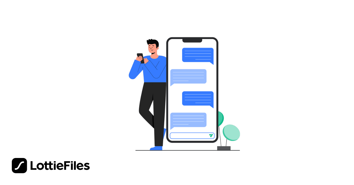 Free Messaging CharacterAnimation Animation by Hassan Horbane | LottieFiles