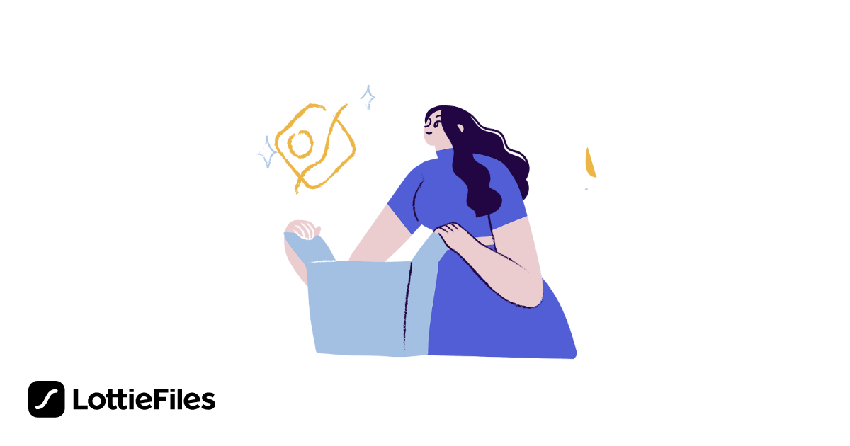 Free Woman Box Opening Unboxing Animation by RBR Digital | LottieFiles