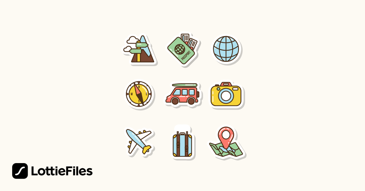 Free Travel icons Animation by Tom Fabre | LottieFiles