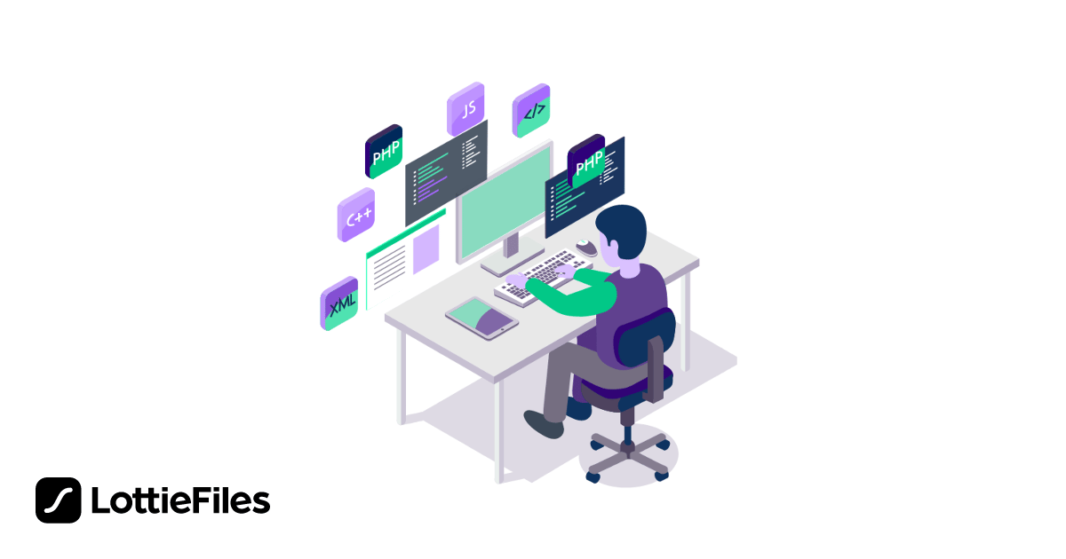 Free Coder Coding Animation by Vaibhav Chandolia | LottieFiles