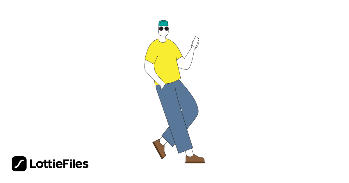 Free Person Leaning Holding Smartphone Animation by Lintang WHK ...