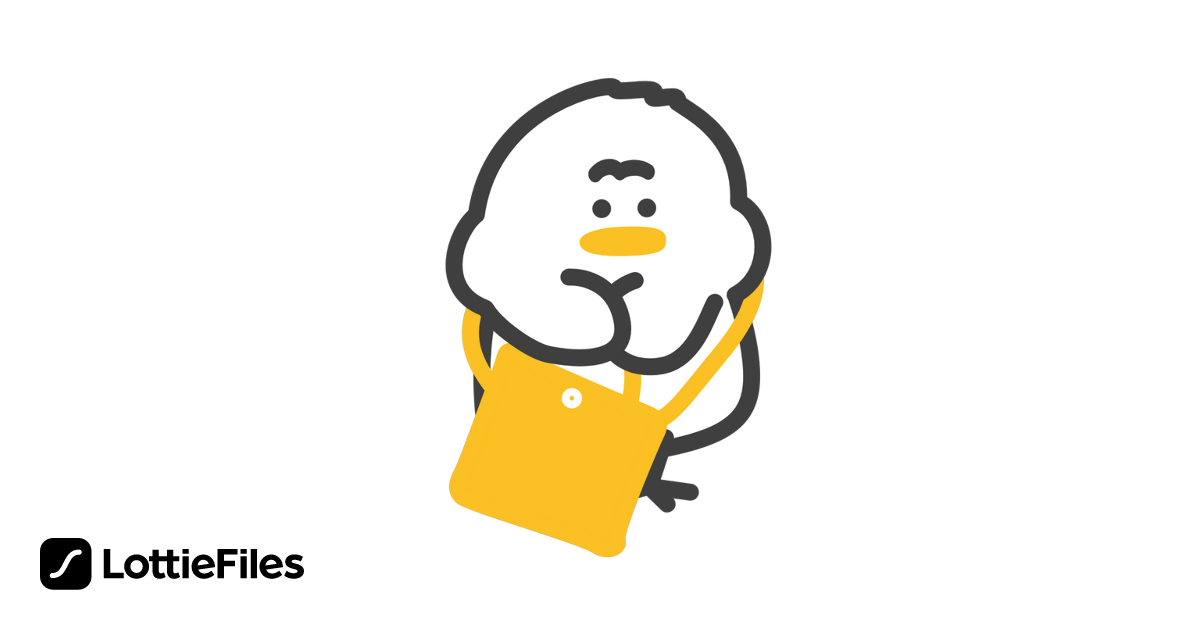 Free M duck with bag Animation by mumu_dudu_ Hk artist | LottieFiles