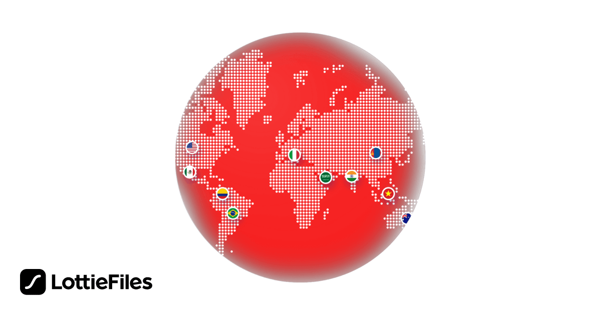 Free Globe with Countries Animation by Max Freeman | LottieFiles