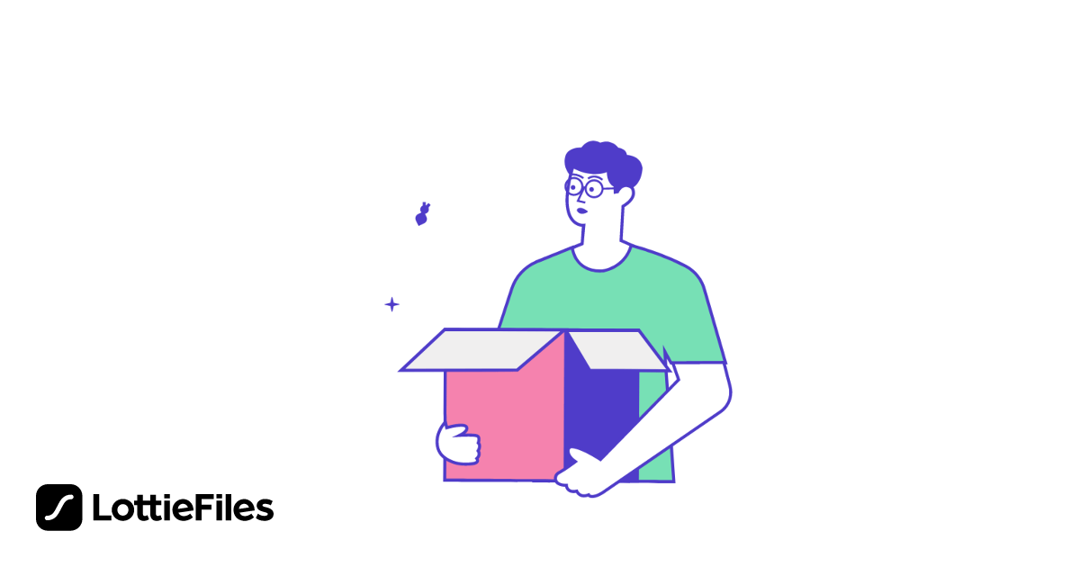 Abdul Latif의 무료 Man opening gift box and surprise with bee fly 애니메이션 | 로티파일