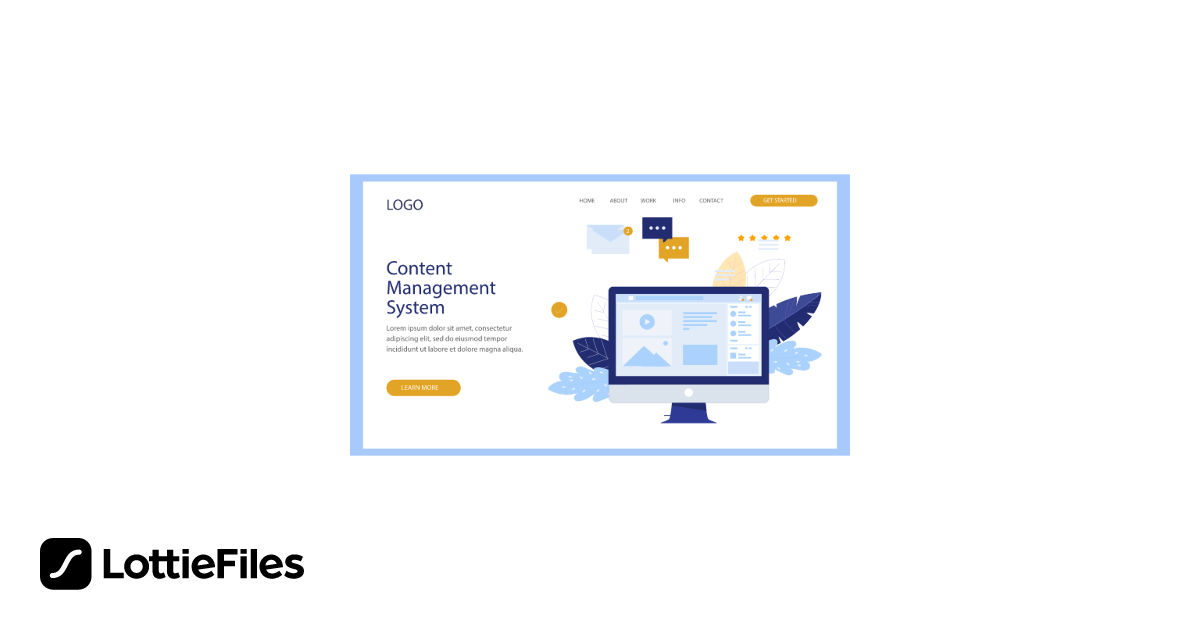Content Management System landing page by LottieJSON - LottieFiles