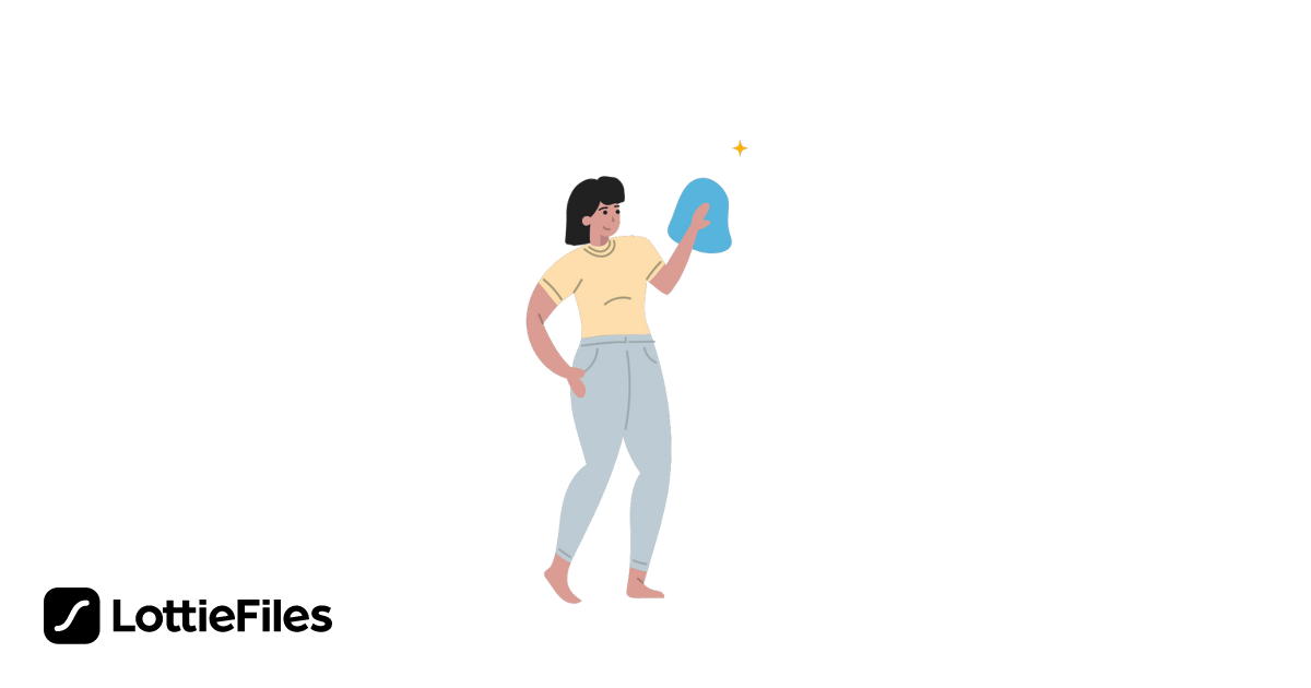 Free Woman wipe surface Animation by bezi | LottieFiles