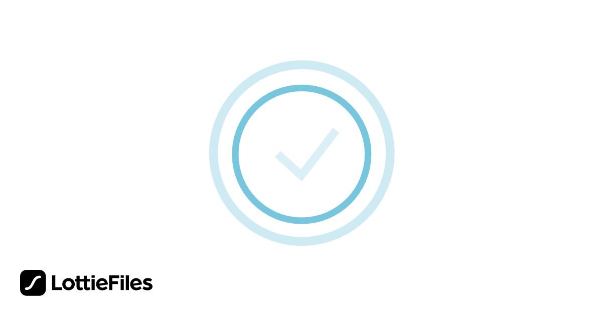 Free light blue check circle Animation by Hal Ambers | LottieFiles