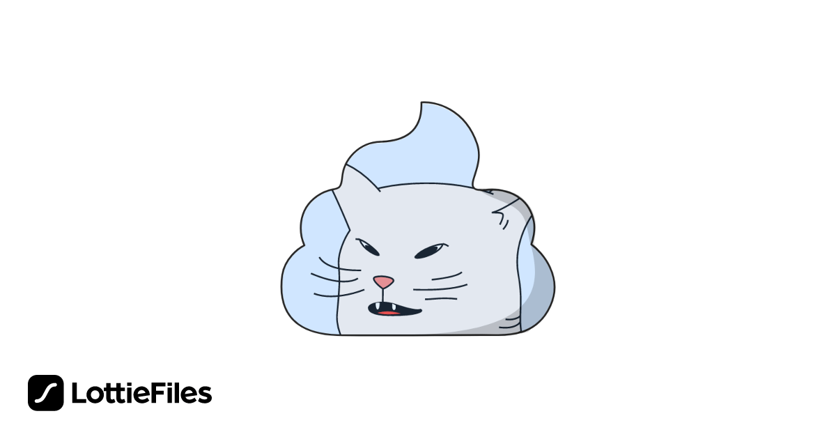 Free Disgruntled meme cat in a poo bubble Animation by Artem | LottieFiles