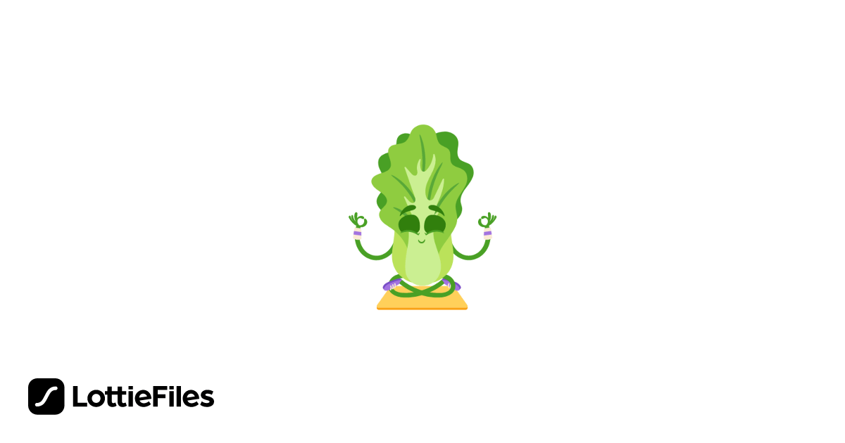 Free Meditating Lettuce Animation by Ahmed Butt | LottieFiles