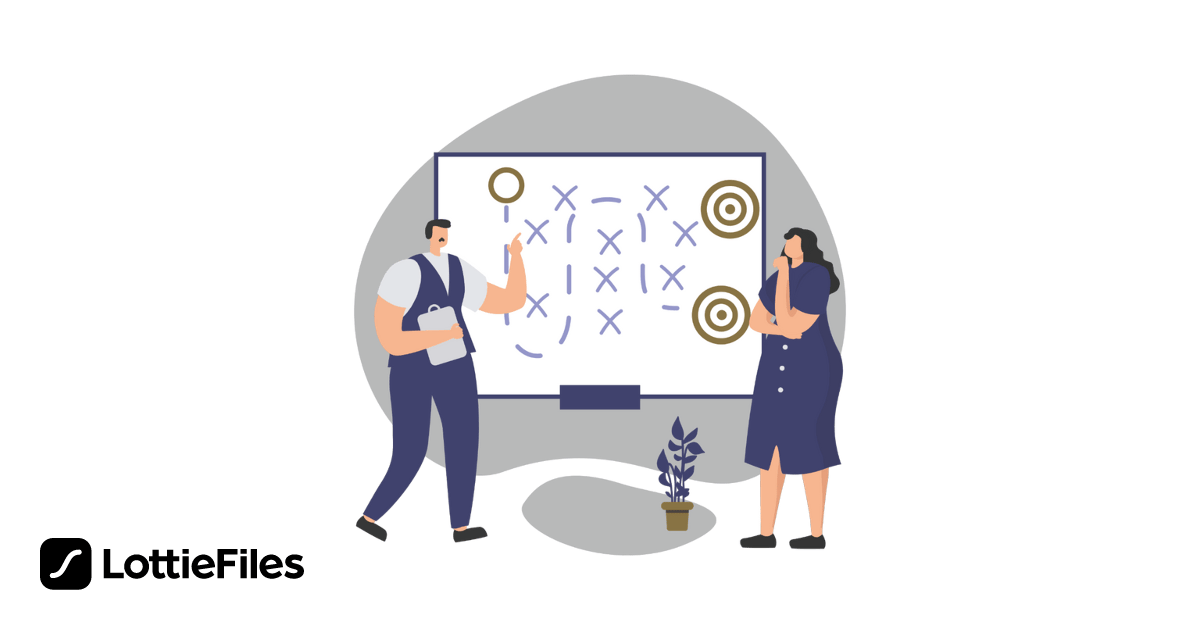 Free A businessman and a woman in front of a whiteboard with a ...