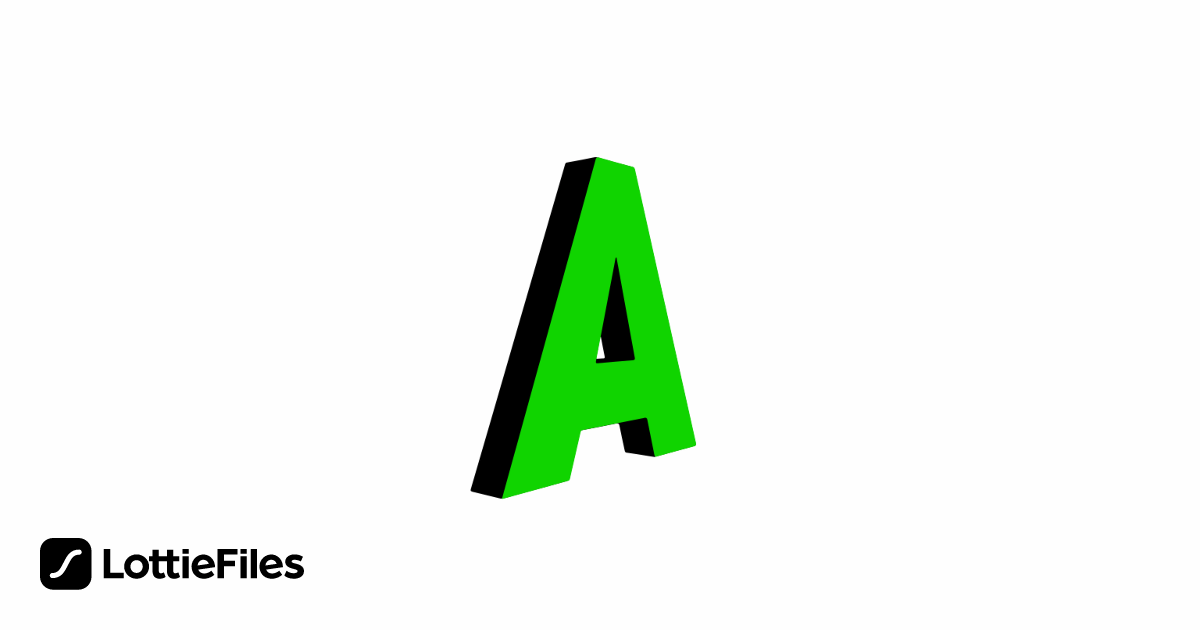 Free Alphabet A 3D rotation preloader Lottie JSON animation Animation ...