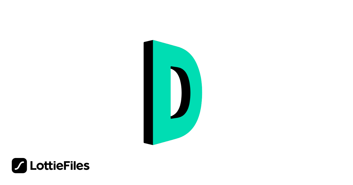 Free Alphabet D 3D rotation Lottie JSON animation Animation by ...