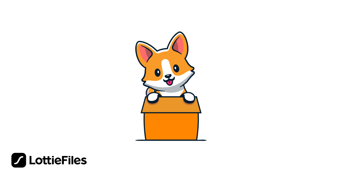 Free cute dog in box Animation by Elle Lee | LottieFiles