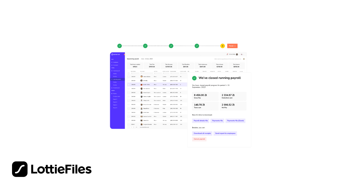 Free Run payroll automatically Animation by Daniel Gwizdała | LottieFiles