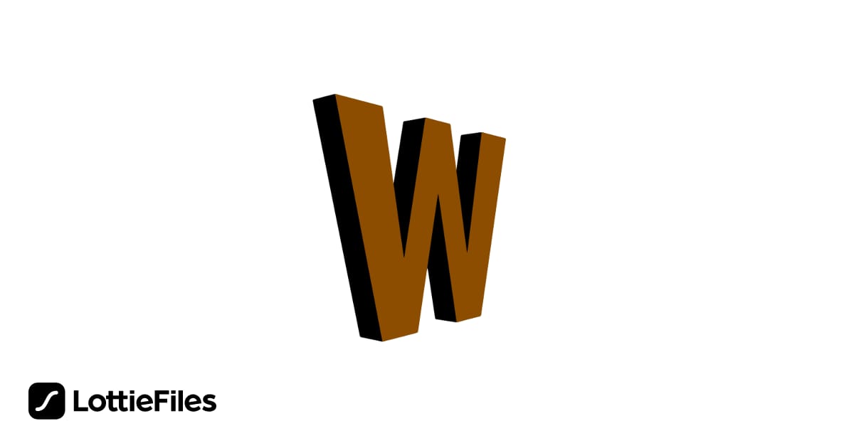 Free Alphabet W 3D rotation preloader Lottie JSON animation Animation ...