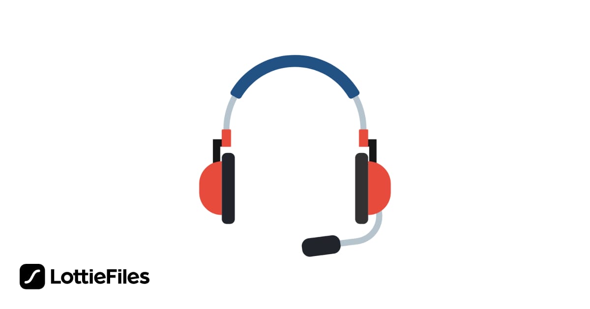 Free Headphone animation with red, blue and dark colour, Help support ...