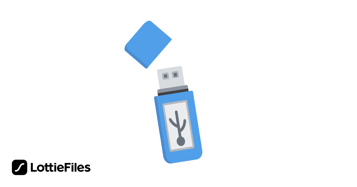 USB stick, pendrive Open and closing animation, Blue pendrive by ...