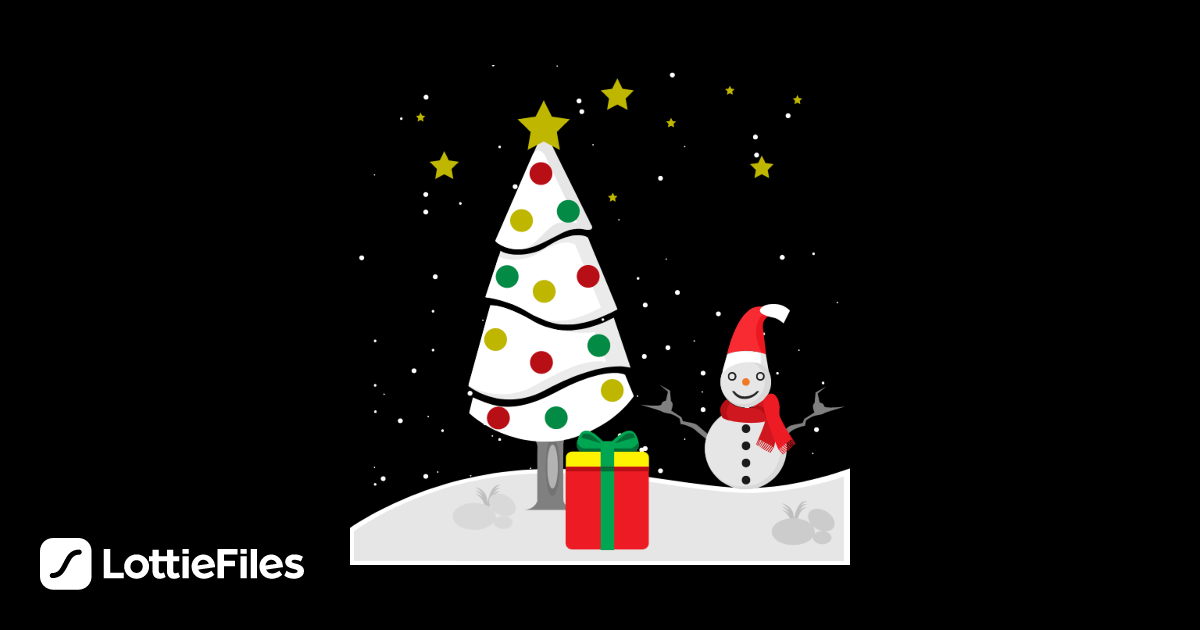 Free Christmas tree with Snowman Animation by Akash Gupta | LottieFiles