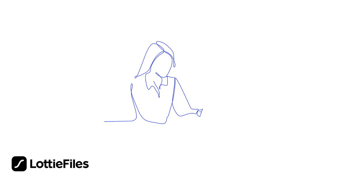 Free Single Line Girl Working on Laptop animated Animation by SM Ringku ...
