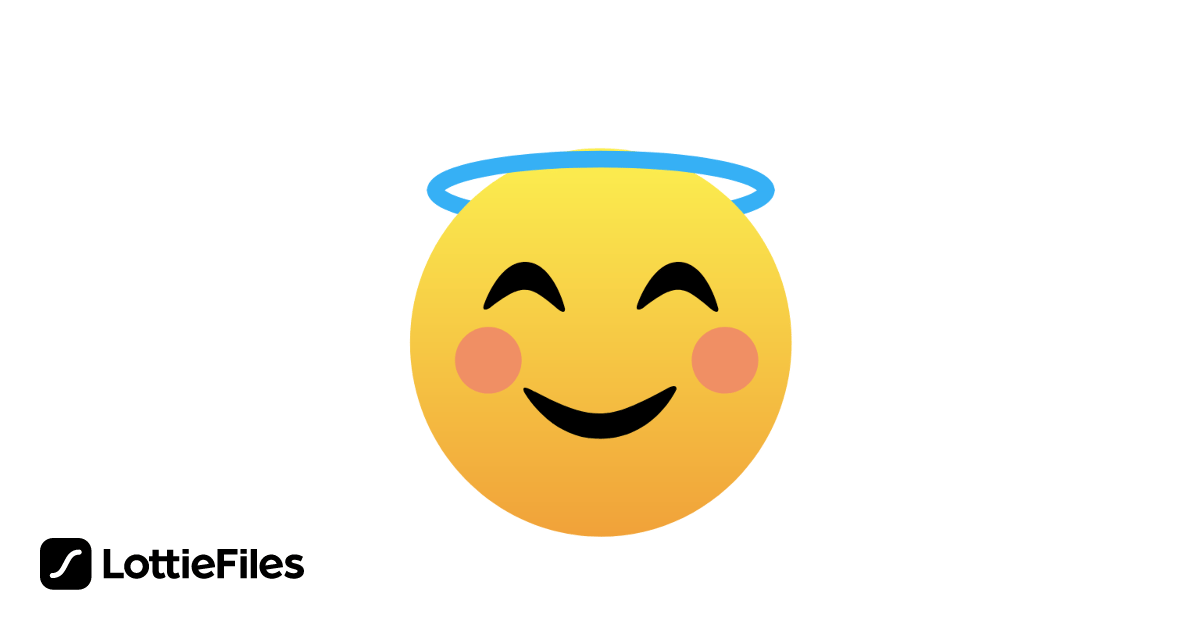 Free Smiling face with halo Emoji Animation by Jitu Raut | LottieFiles