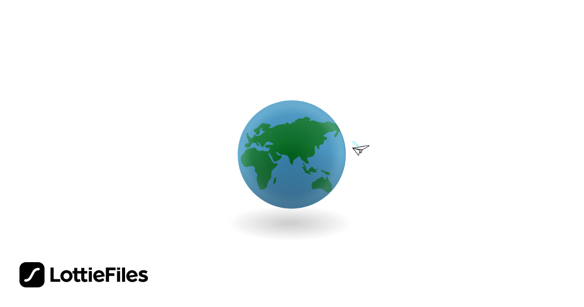 Free Rotating earth and paper plane Animation by Bibek Gurung | LottieFiles